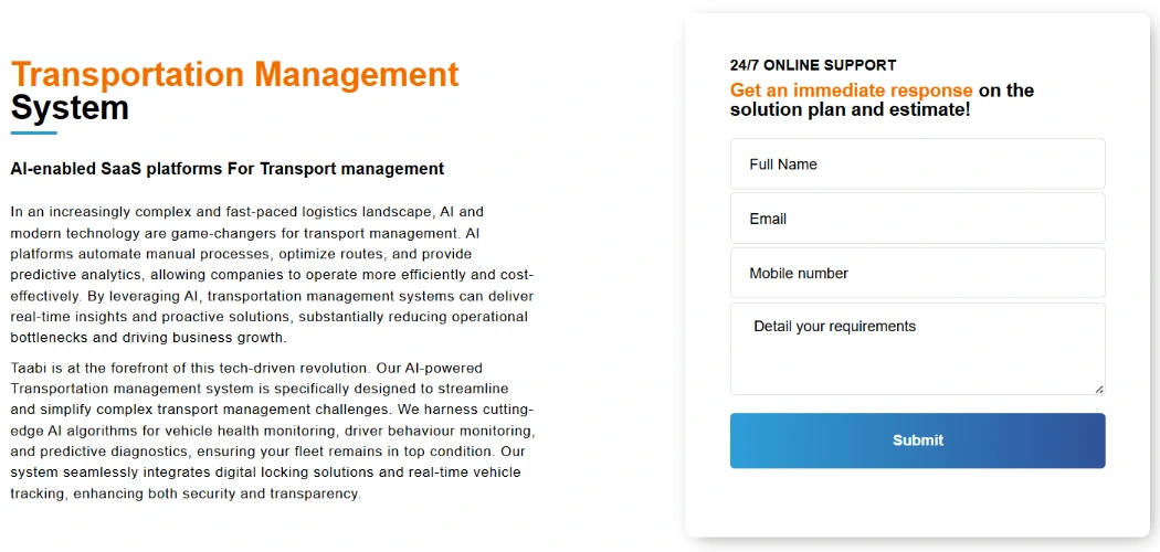 Transportation Management System - Taabi